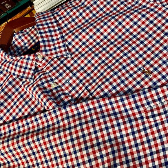 Ralph Lauren | Shirts | Ralph Lauren Button Down Bluered Plaid Pony Logo Mens 2xlt | Poshmark
